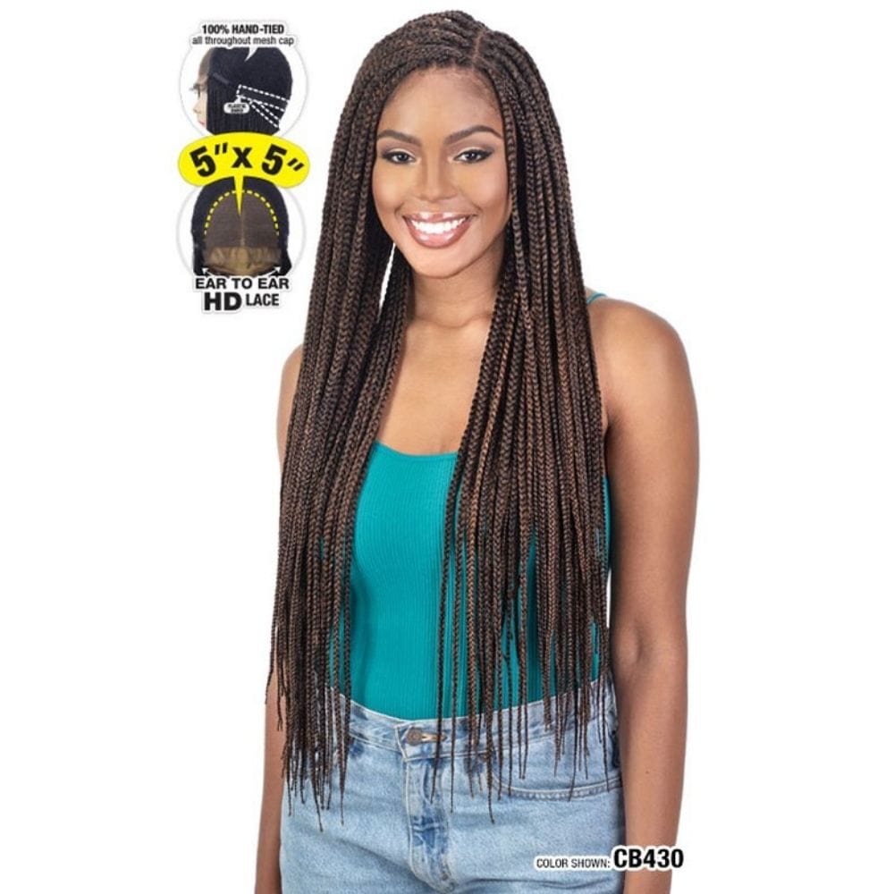 Freetress Equal Braided HD Lace Front Wig - Natural Box Braid 32"
