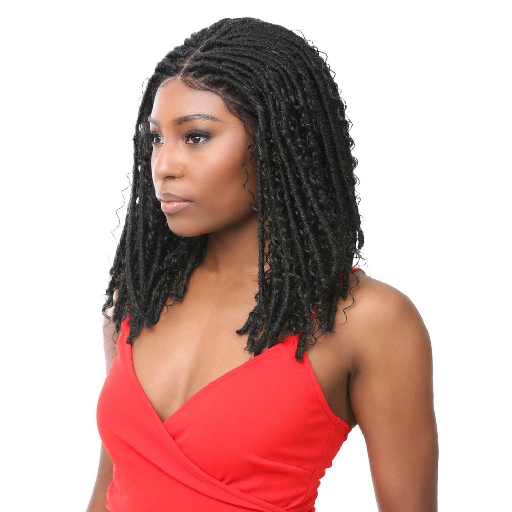 Nutique Illuze Synthetic 4x4 Lace Front Wig - Boho Locs Water 16"