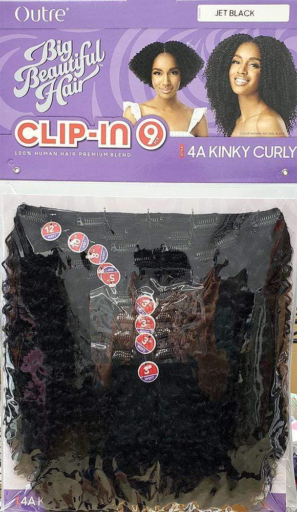 Outre Big Beautiful Hair Clip-In Extensions - 4A Kinky Curly 10"