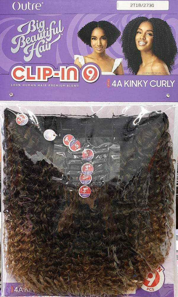 Outre Big Beautiful Hair Clip-In Extensions - 4A Kinky Curly 10"