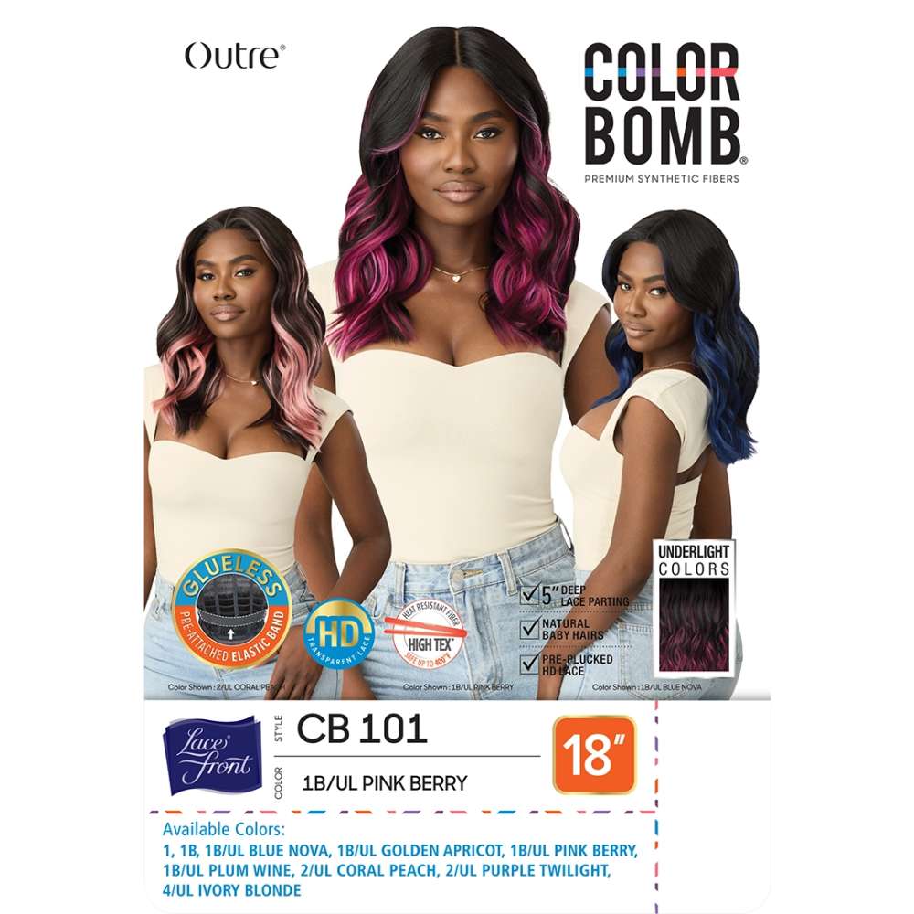 Outre Color Bomb Glueless HD Lace Front Wig - CB 101