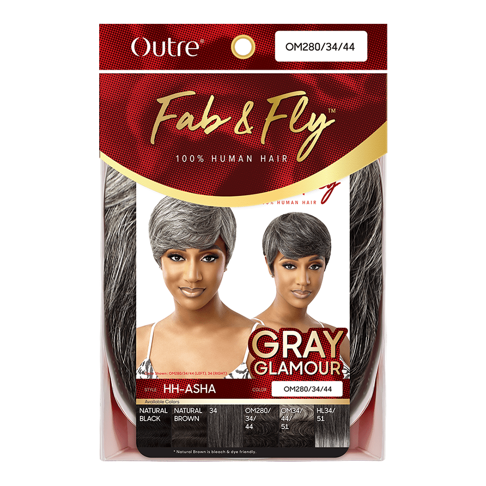 Outre Fab & Fly 100% Human Hair Gray Glamour Wig - Asha