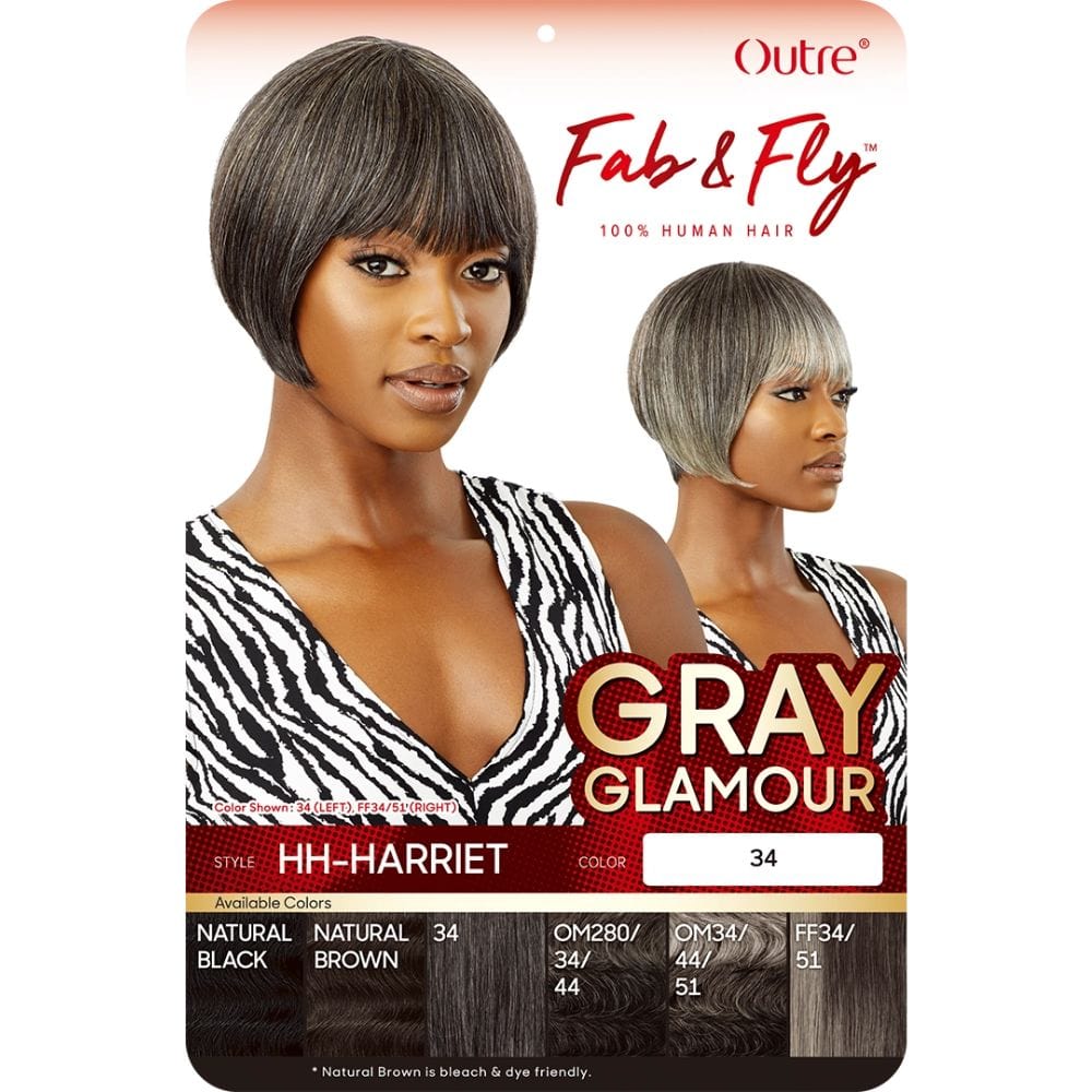 Outre Fab & Fly Gray Glamour Human Hair Wig - HH-Harriet