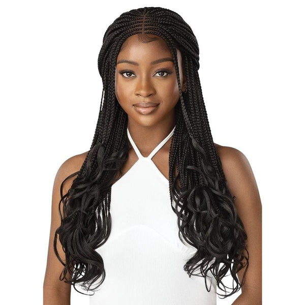 Outre Pre-Braided Lace Front Wig - Middle Part French Curl Box Braids