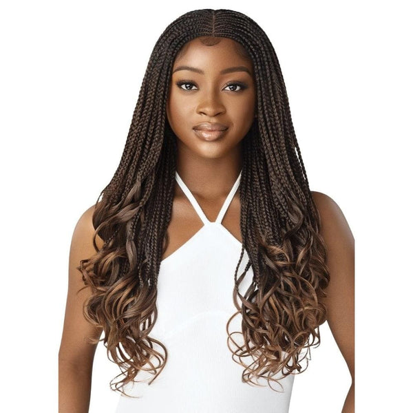 Outre Pre-Braided Lace Front Wig - Middle Part French Curl Box Braids
