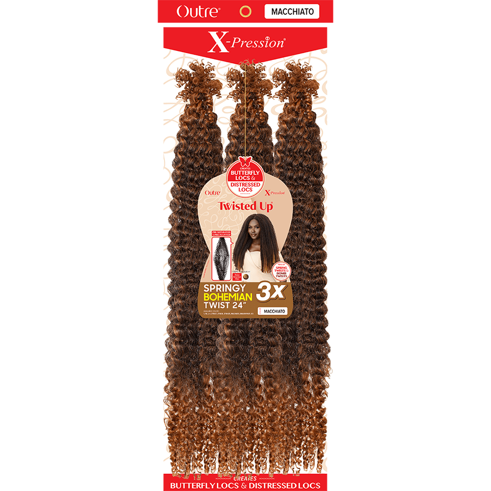 Outre X-Pression Twisted Up Crochet Hair - 3x Springy Bohemian Twist 2