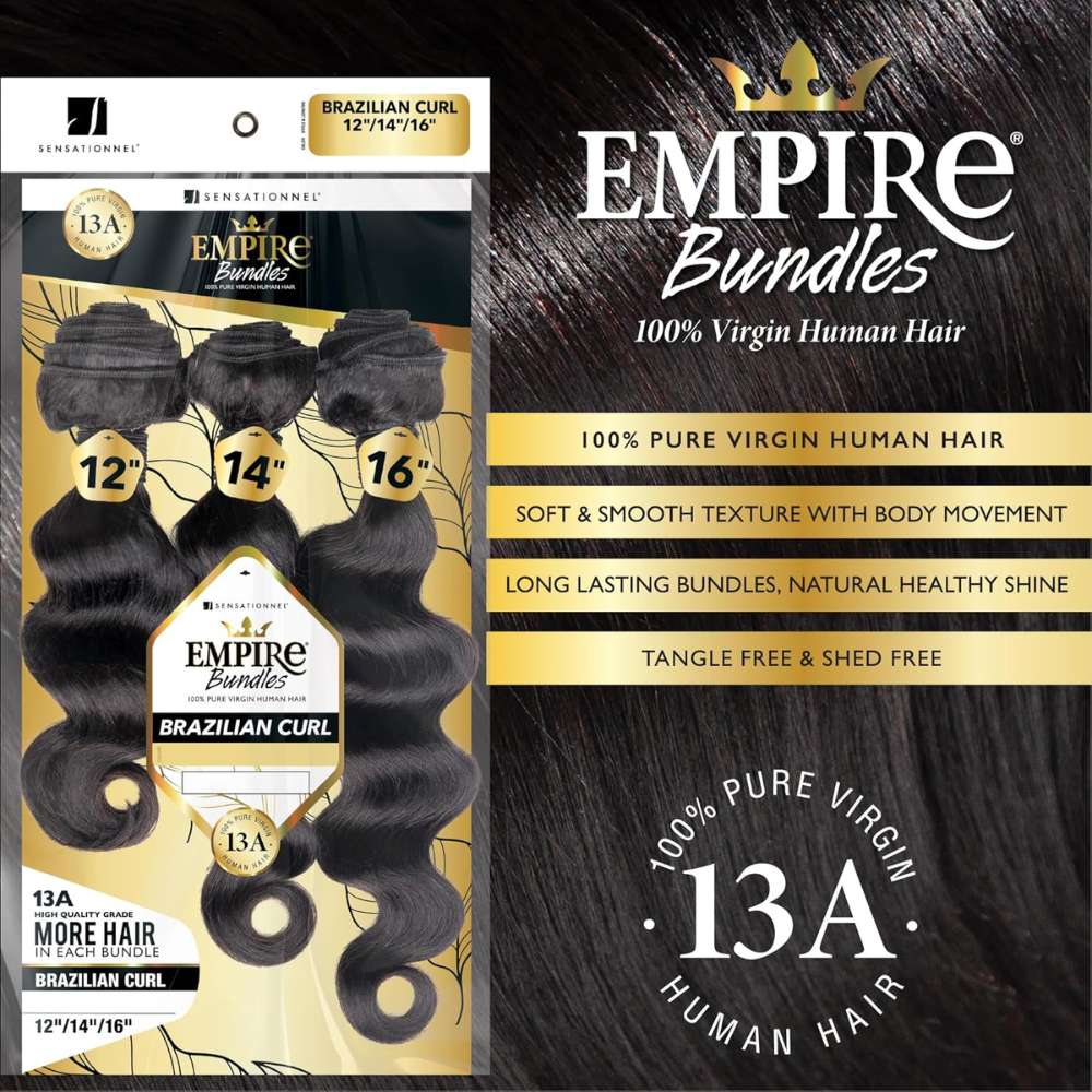 Sensationnel 13A Empire Bundles Virgin Human Hair Weave 3X Multi Pack