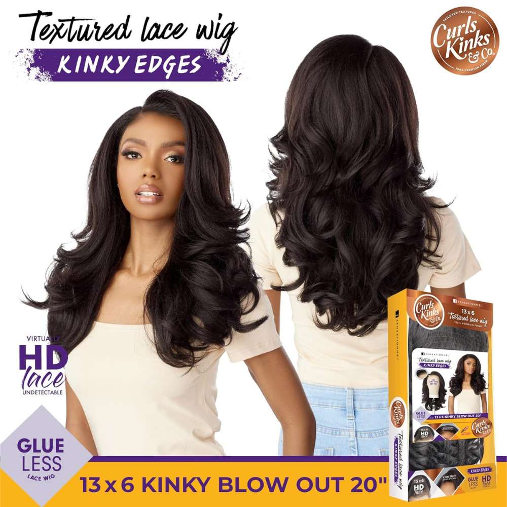 Sensationnel Kinky Blow Out 20" Kinky Edges 13x6 HD Lace Wig