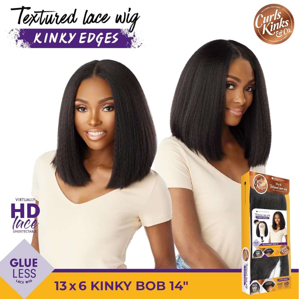 Sensationnel Kinky Bob 14" Kinky Edges 13x6 HD Lace Wig