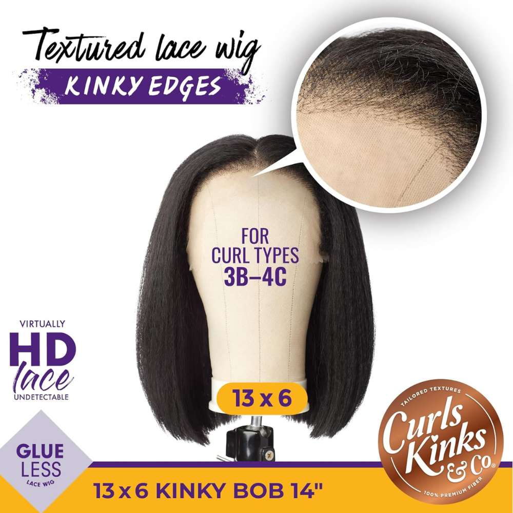 Sensationnel Kinky Bob 14" Kinky Edges 13x6 HD Lace Wig