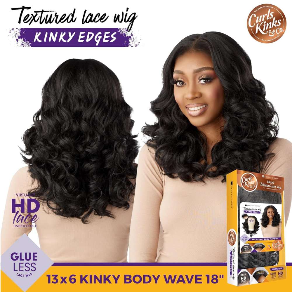Sensationnel Kinky Body Wave 18" Kinky Edges 13x6 HD Lace Wig