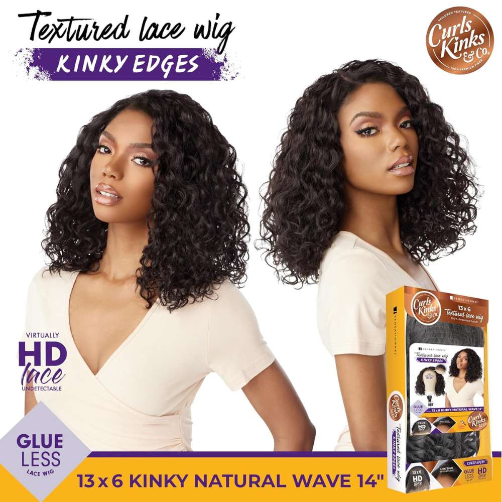 Sensationnel Kinky Natural Wave 14" Kinky Edges 13x6 HD Lace Wig