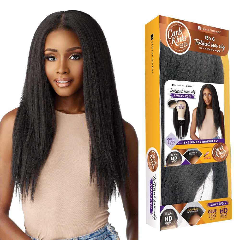 Sensationnel Kinky Straight 24" Kinky Edges 13x6 HD Lace Wig