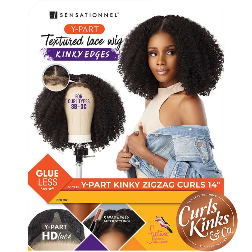 Sensationnel Kinky Edges Textured Lace Wig - Y-Part Kinky Zigzag Curls